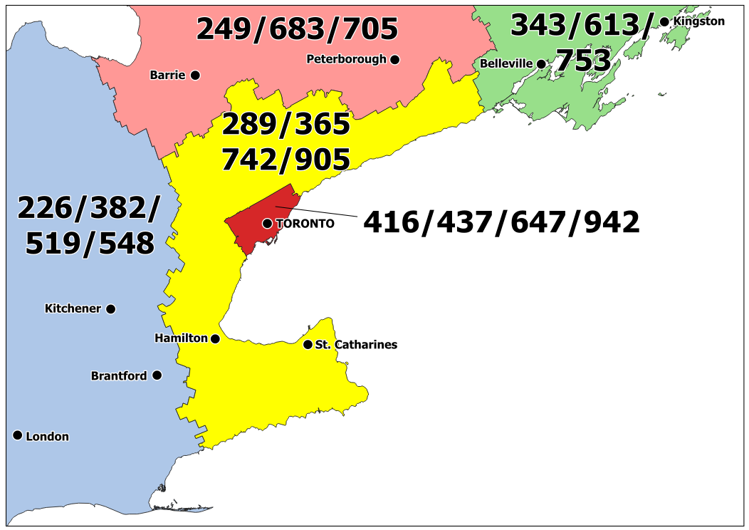 CNA Canadian Area Code Maps CNA Canadian Area Code Maps